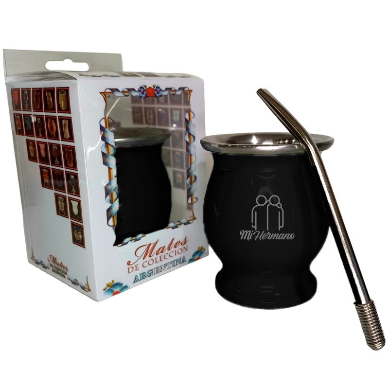 SET DE MATE-MATE DE ACERO CON CAJA ACRÍLICA Y BOMBILLA-SET019R – Raices ...
