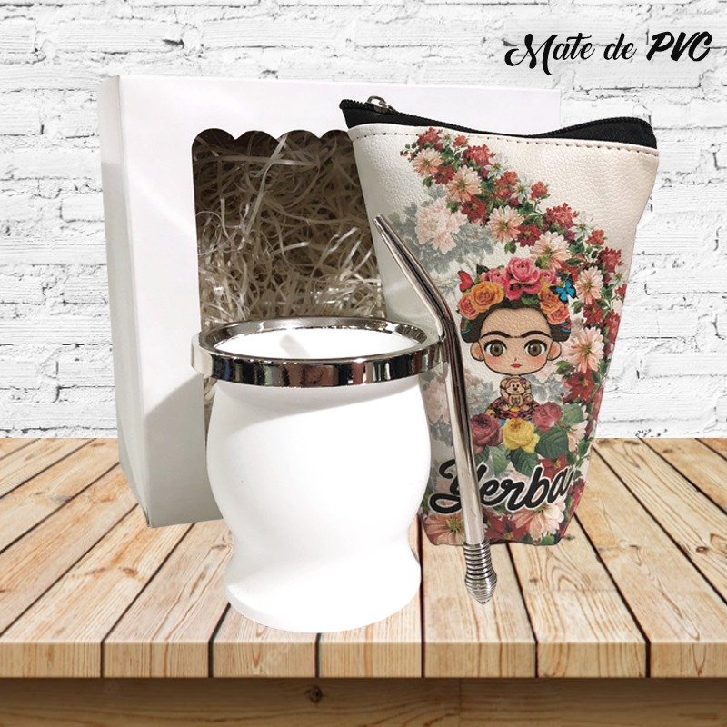 SET DE MATE-CAJA CON MATE YERBERA Y BOMBILLA -SET071 – Raices Regalos