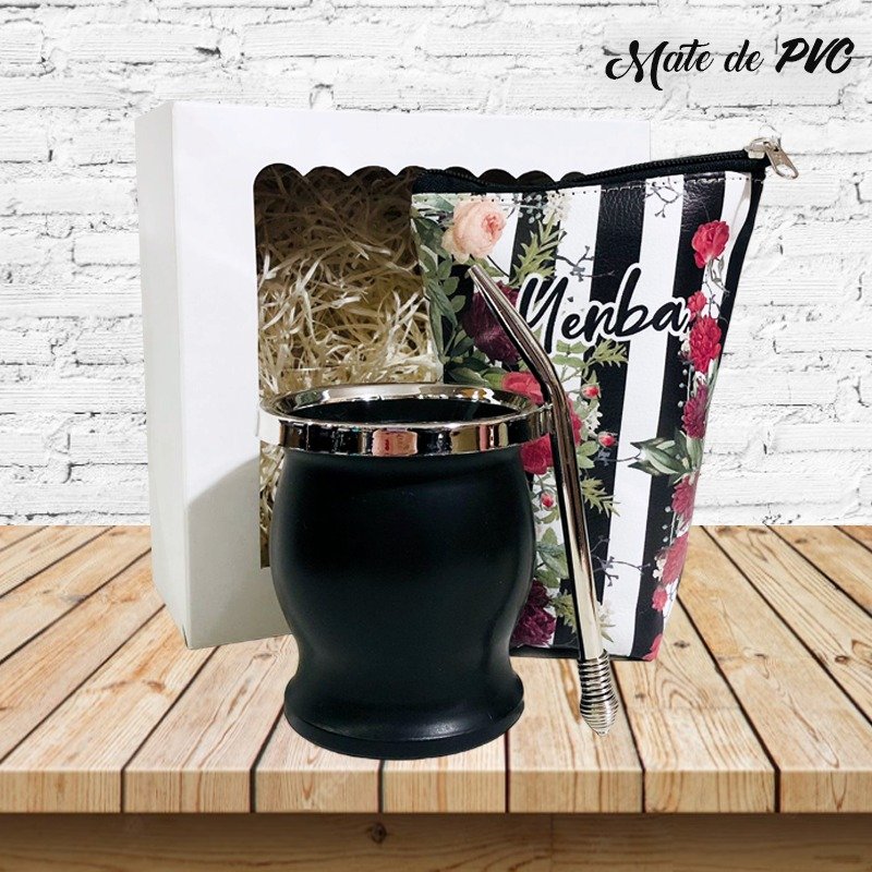 SET DE MATE-CAJA CON MATE YERBERA Y BOMBILLA -SET071 – Raices Regalos
