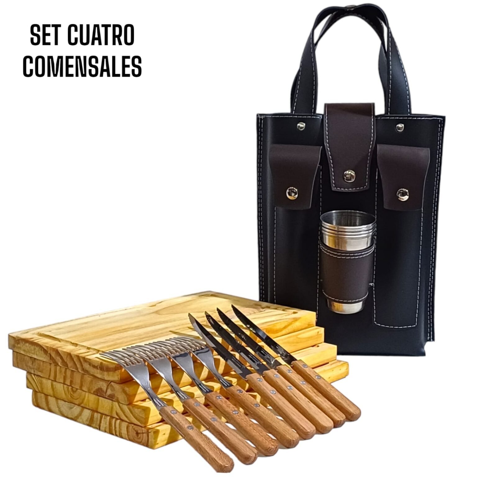 SET DE ASADO PARA 4 PERSONAS-CUE082 - Raices Regalos